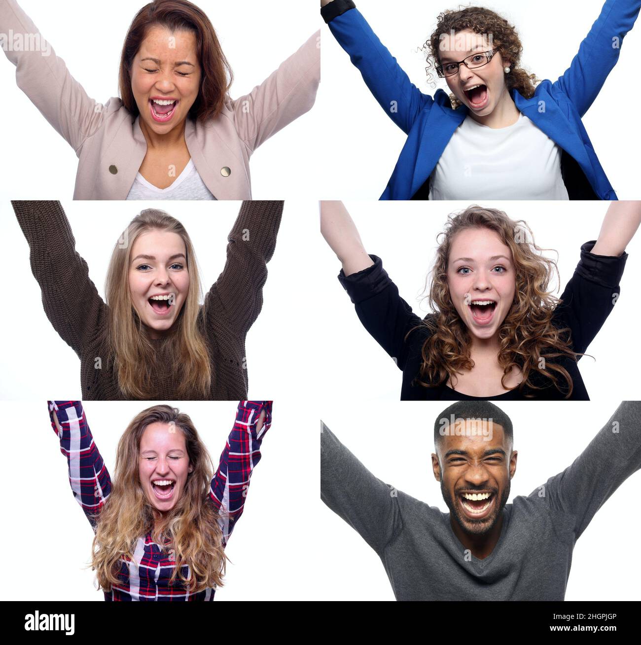 Beautiful happy people in front of a background Stock Photo - Alamy