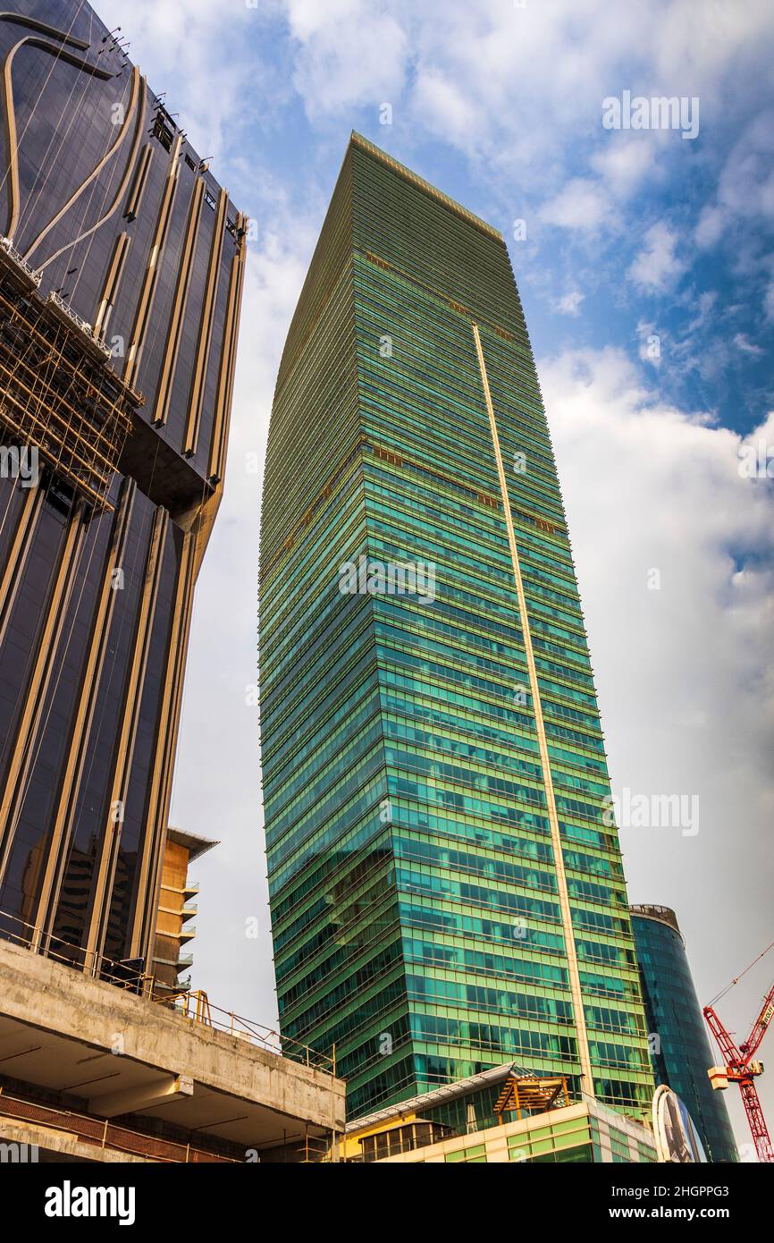 Dubai, UAE - 01.19.2021 - Ubora tower of Business Bay district Stock ...
