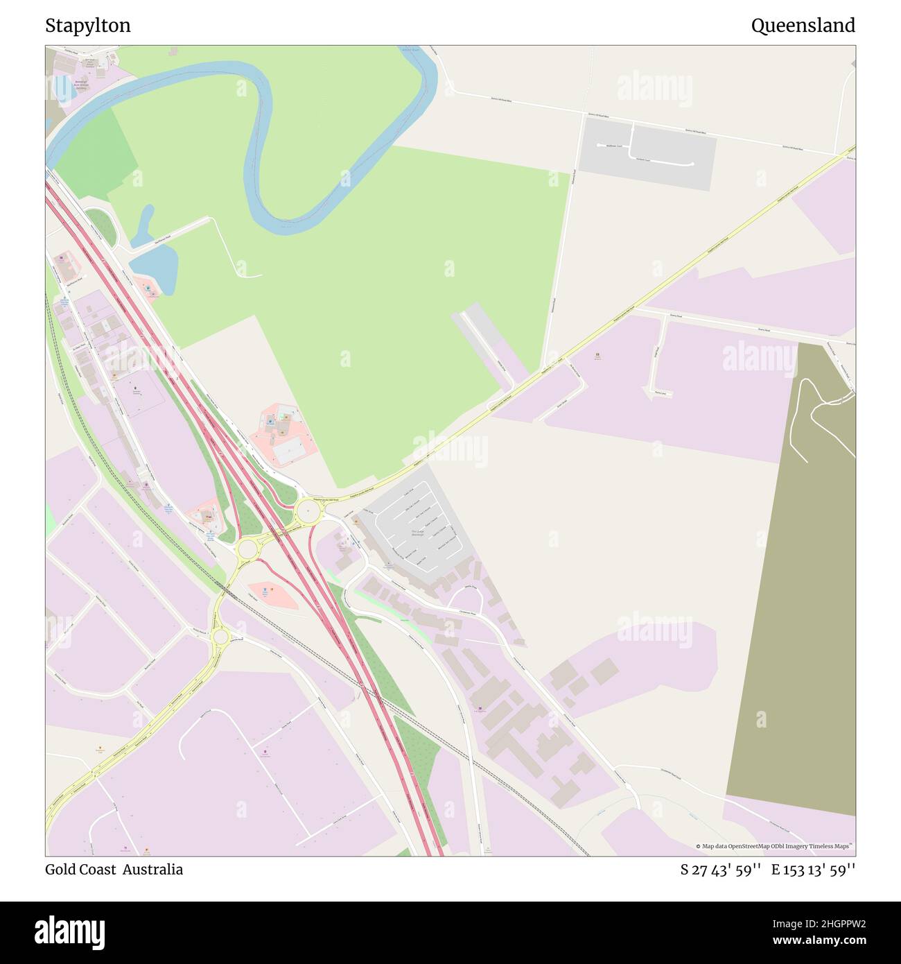 Gold coast queensland australia maps cartography hi-res stock ...