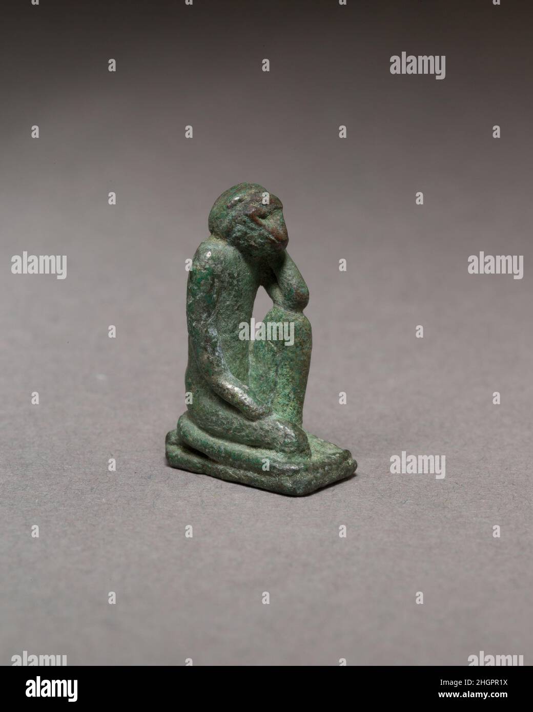Monkey kneeling and resting its head in a hand 500–100 BC Late Period ...