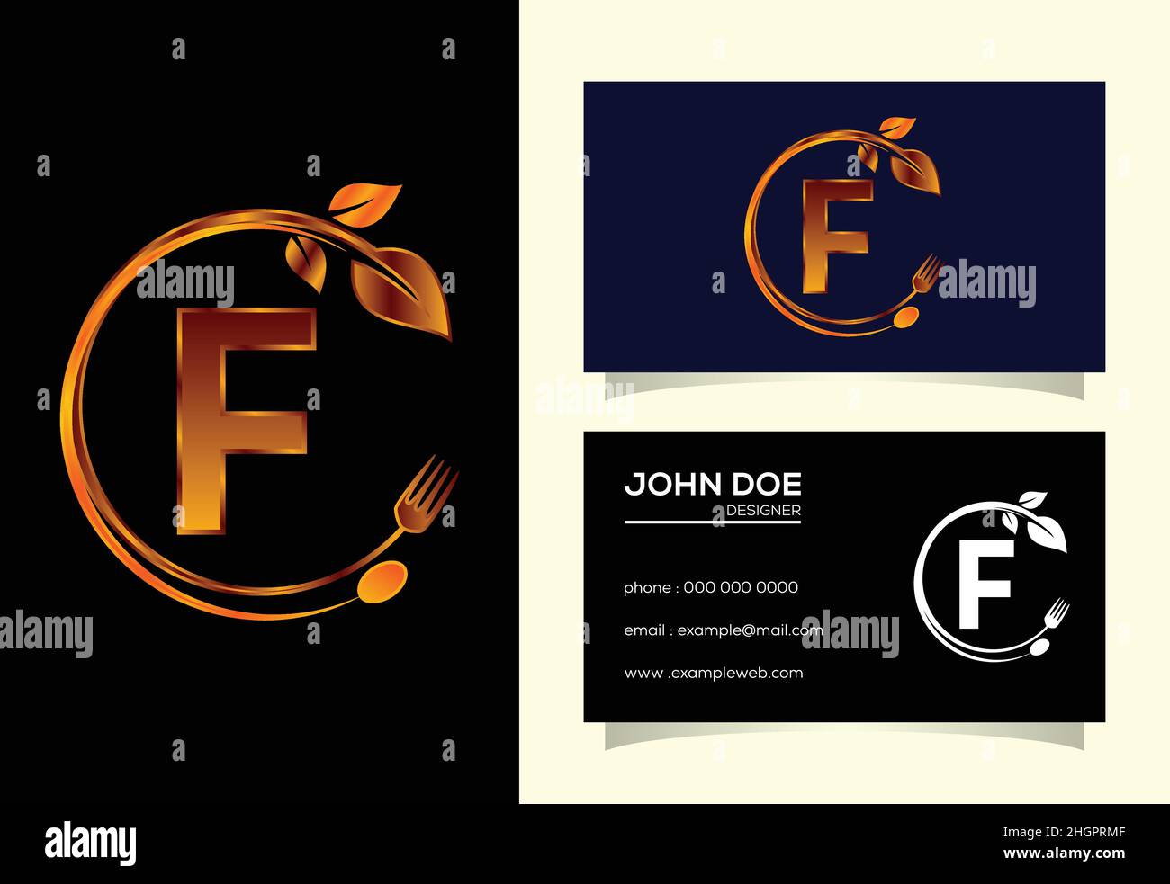 F fork logo Stock Vector Images - Alamy