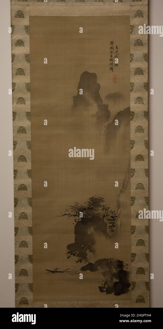 River Gorge with Waterfall Attributed to Tani Bunch? Japanese. River ...