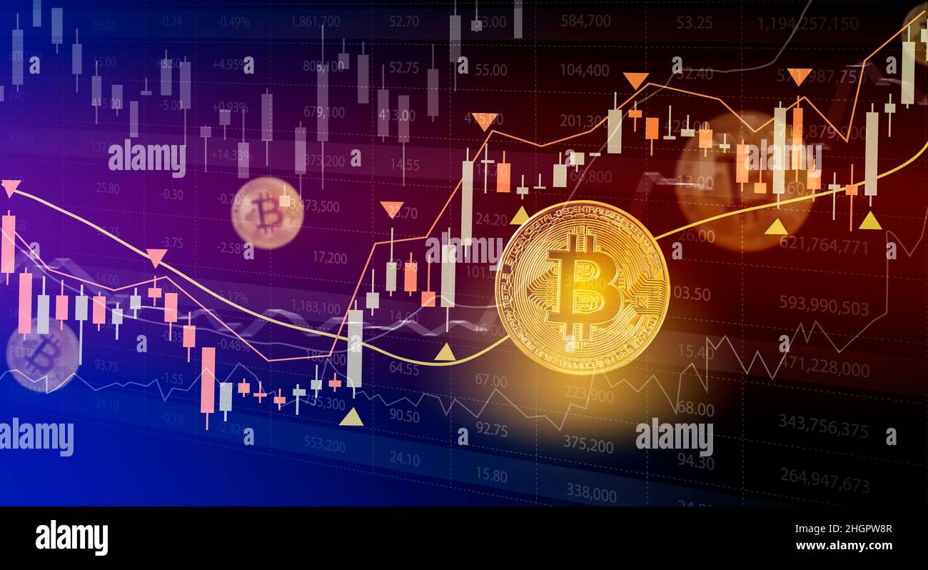 Bitcoins as part of a business network on Gold background. bitcoin ...