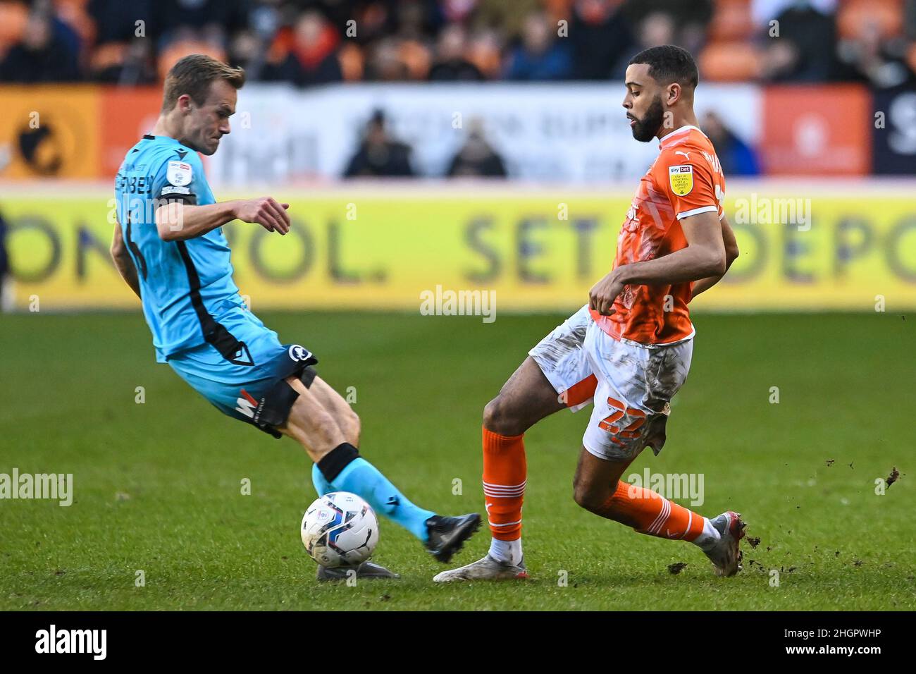 CJ Hamilton #22 of Blackpool in action during the game in, on 1/22/2022 ...