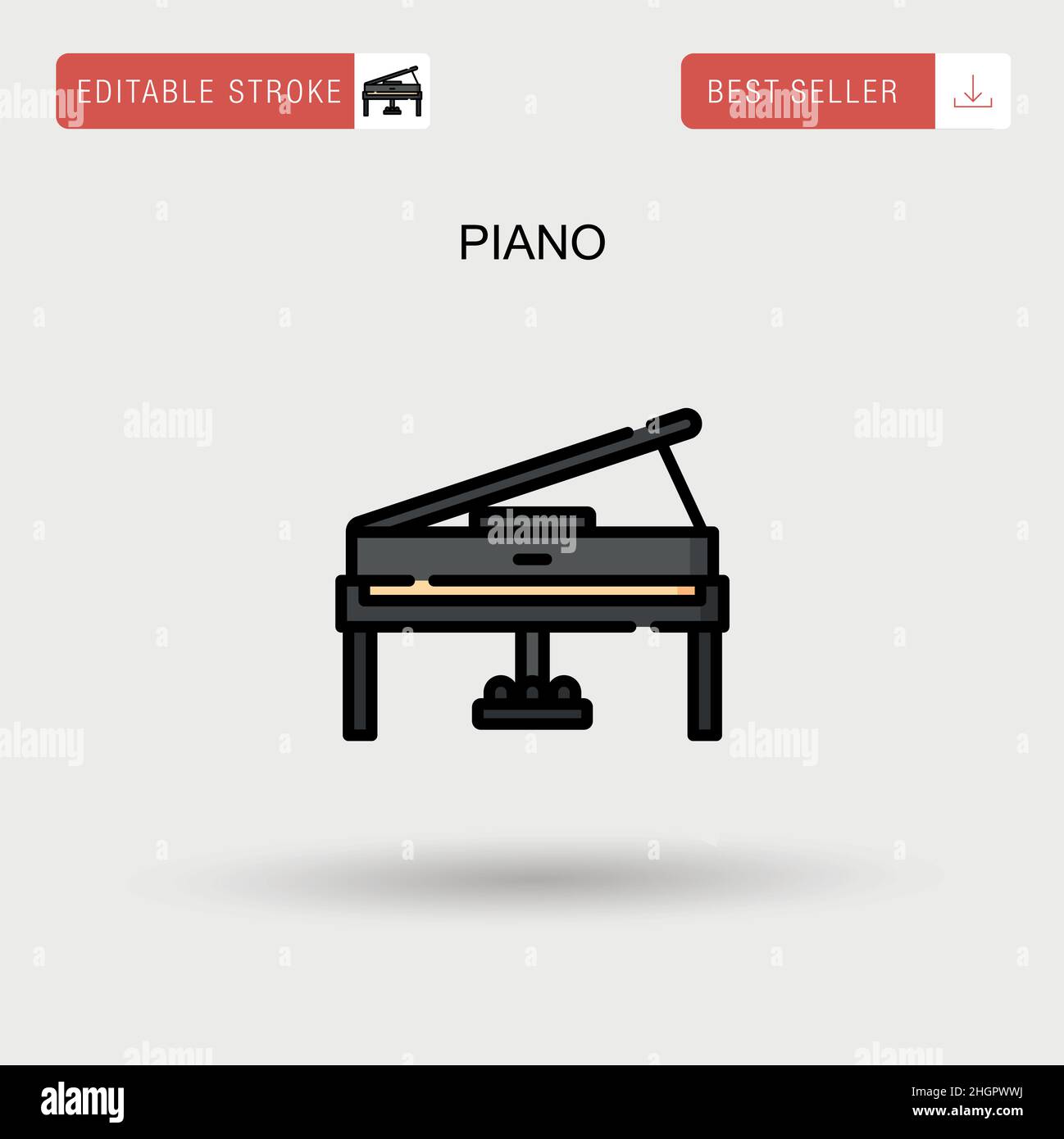 Piano Simple vector icon Stock Vector Image & Art - Alamy