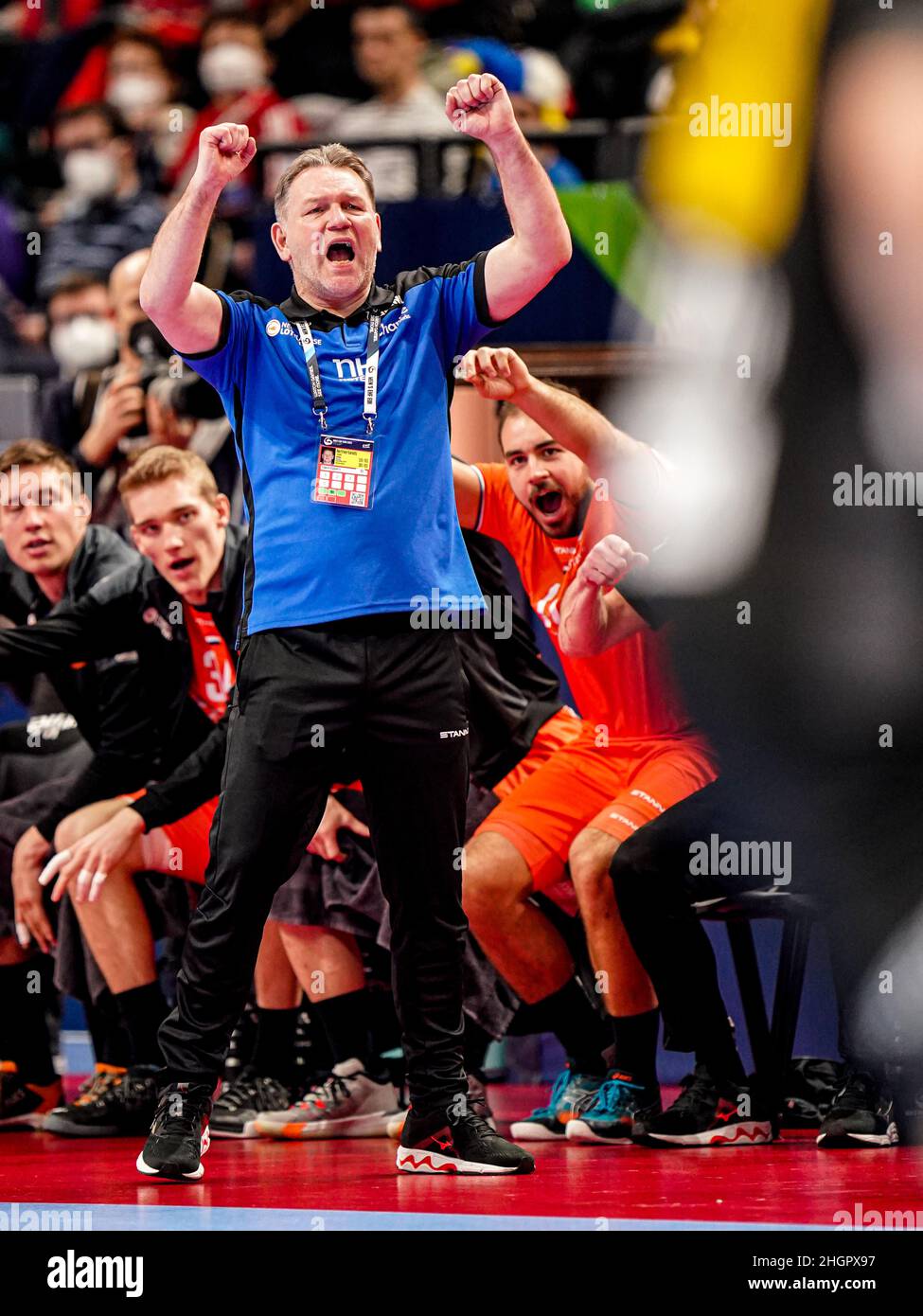 BUDAPEST, HUNGARY - JANUARY 22: Coach Edwin Kippers of the Netherlands ...