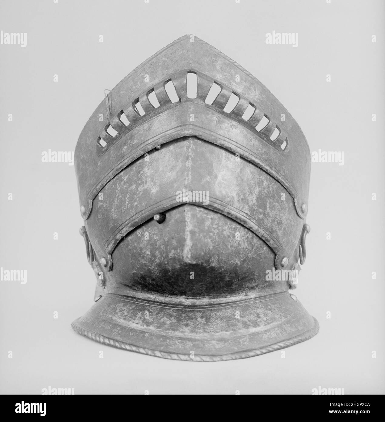 Medieval helmet part knight Black and White Stock Photos & Images - Alamy