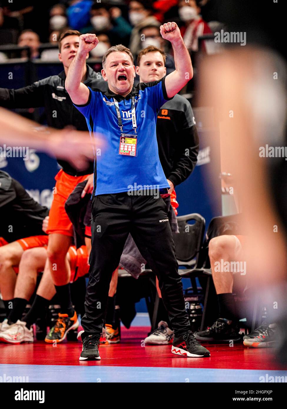 BUDAPEST, HUNGARY - JANUARY 22: Coach Edwin Kippers of the Netherlands ...
