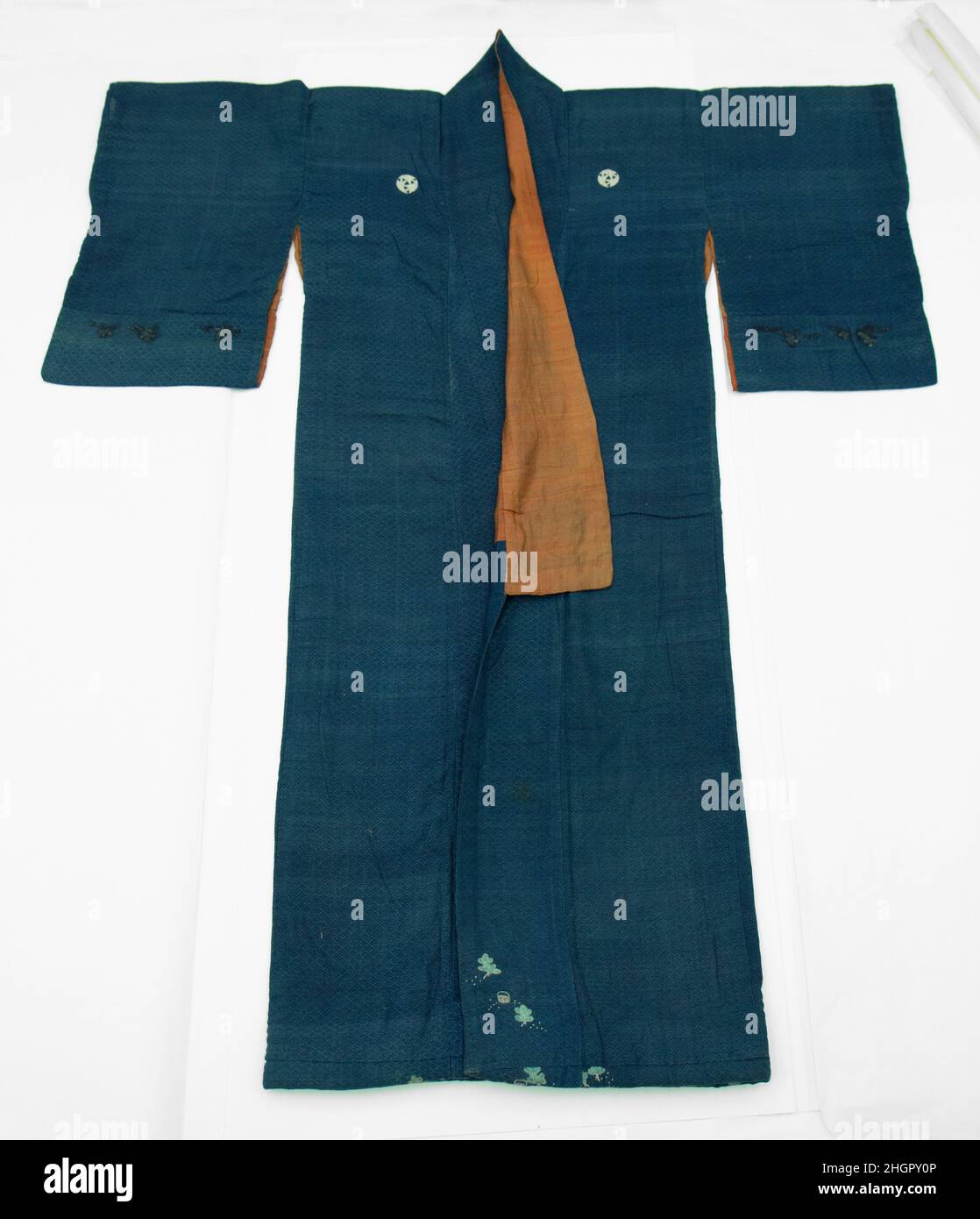 Kosode Japan. Kosode. Japan. Crests, perhaps bamboo, reserved in white ...