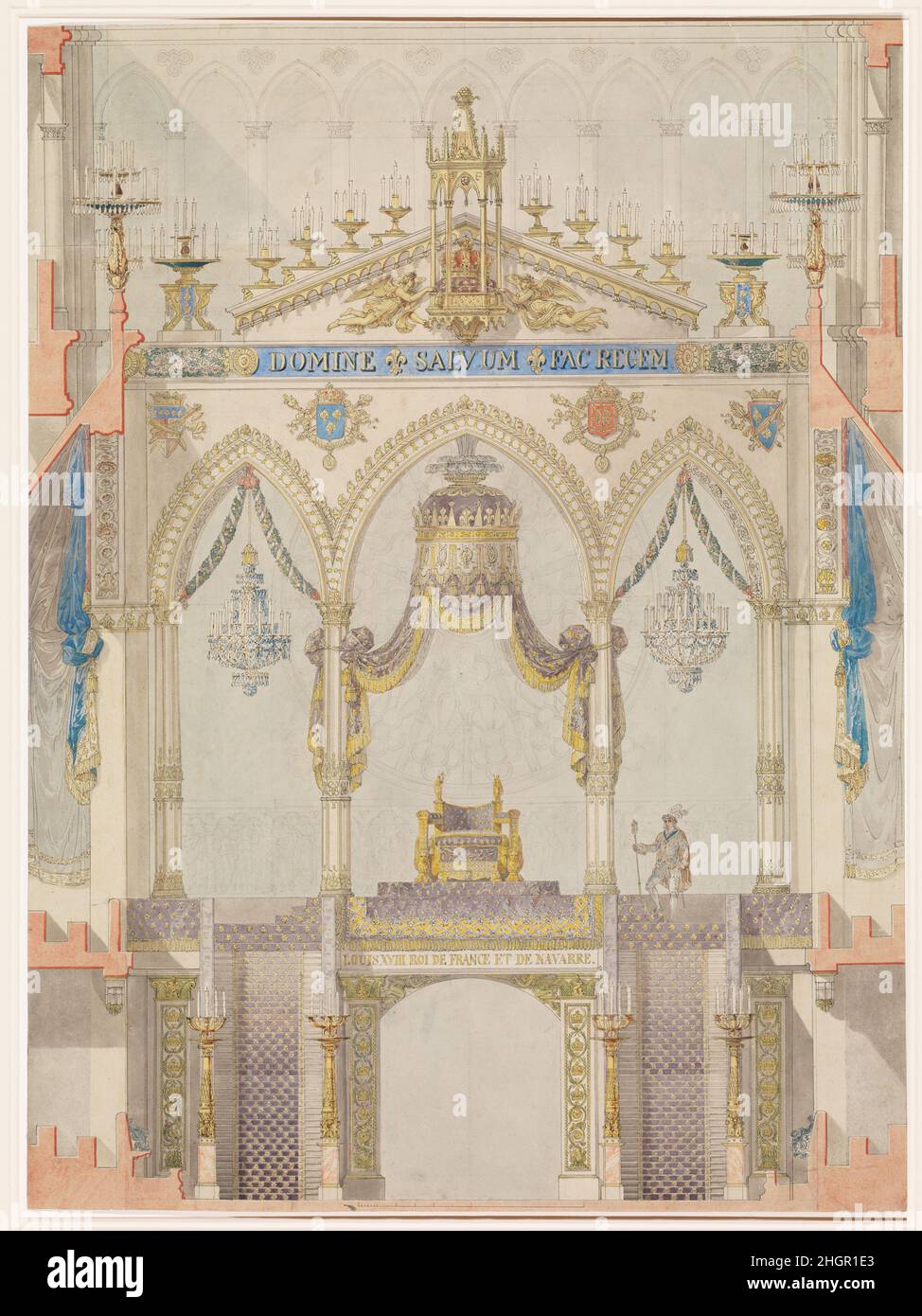 Interior Elevation of Reims Cathedral with the Rood Screen and Throne ...