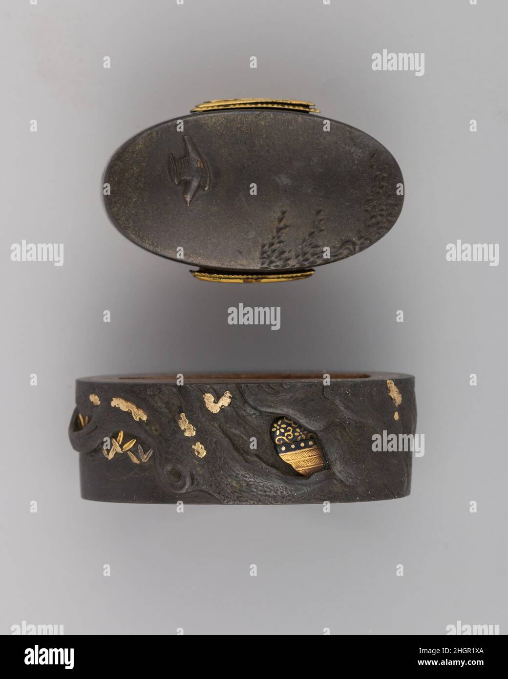 Sword-Hilt Collar and Pommel (Fuchigashira) 18th century Japanese A ...