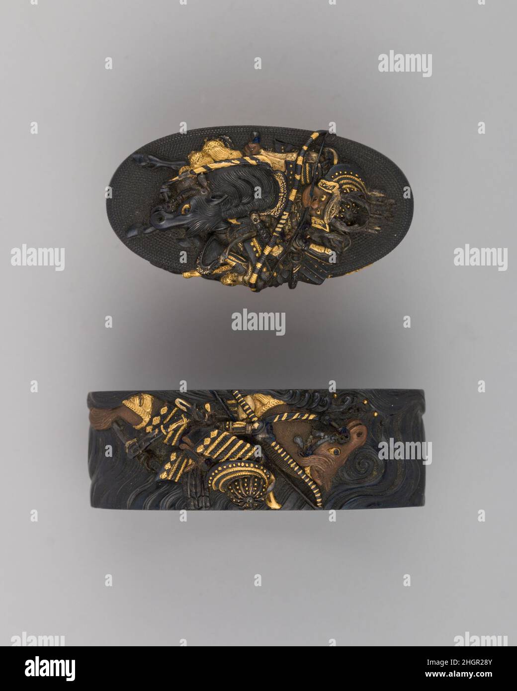 Sword-Hilt Collar and Pommel (Fuchigashira) 19th century Japanese A ...