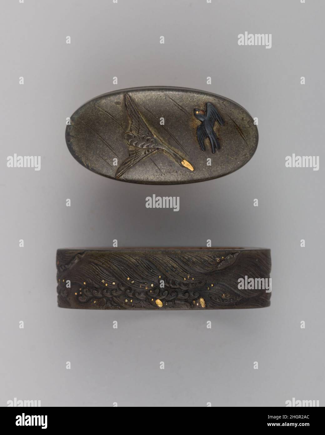 Sword-Hilt Collar and Pommel (Fuchigashira) ca. 1615–1868 Japanese A ...