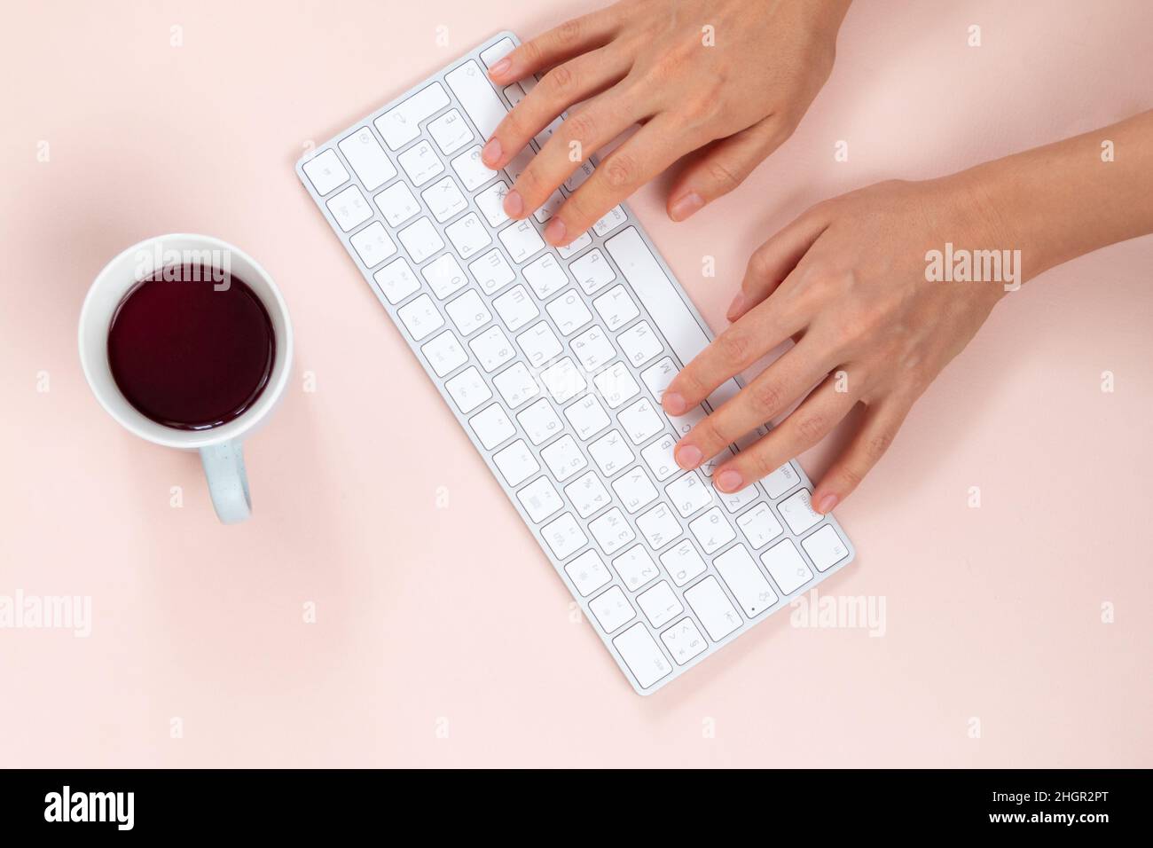 Person typing text in laptop hi-res stock photography and images - Alamy