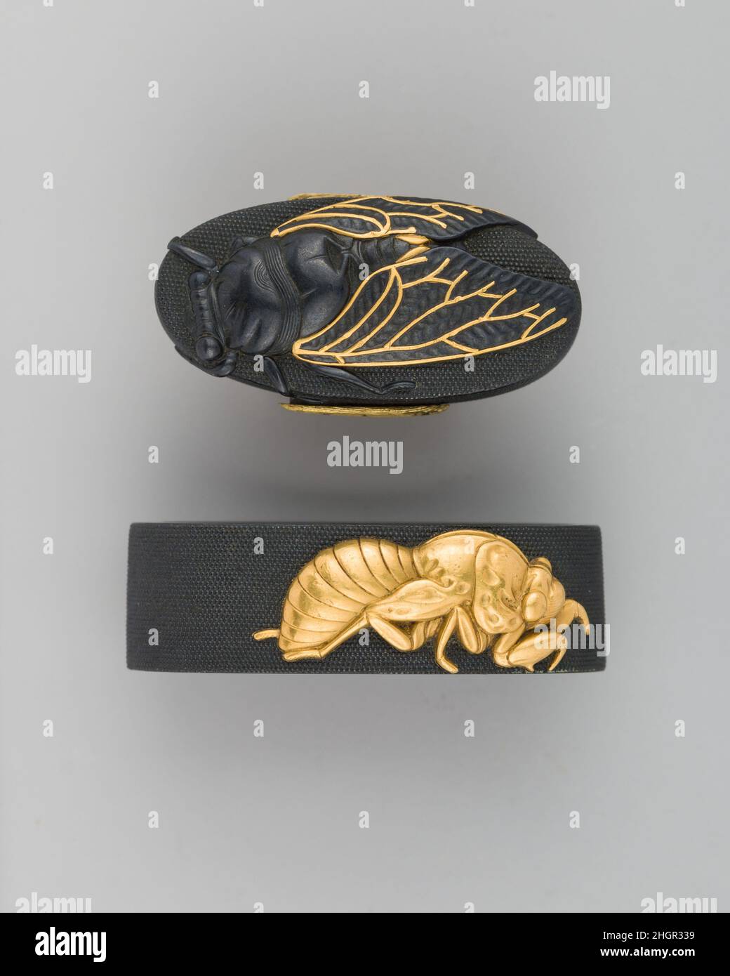 Sword-Hilt Collar and Pommel (Fuchigashira) late 18th century Japanese ...