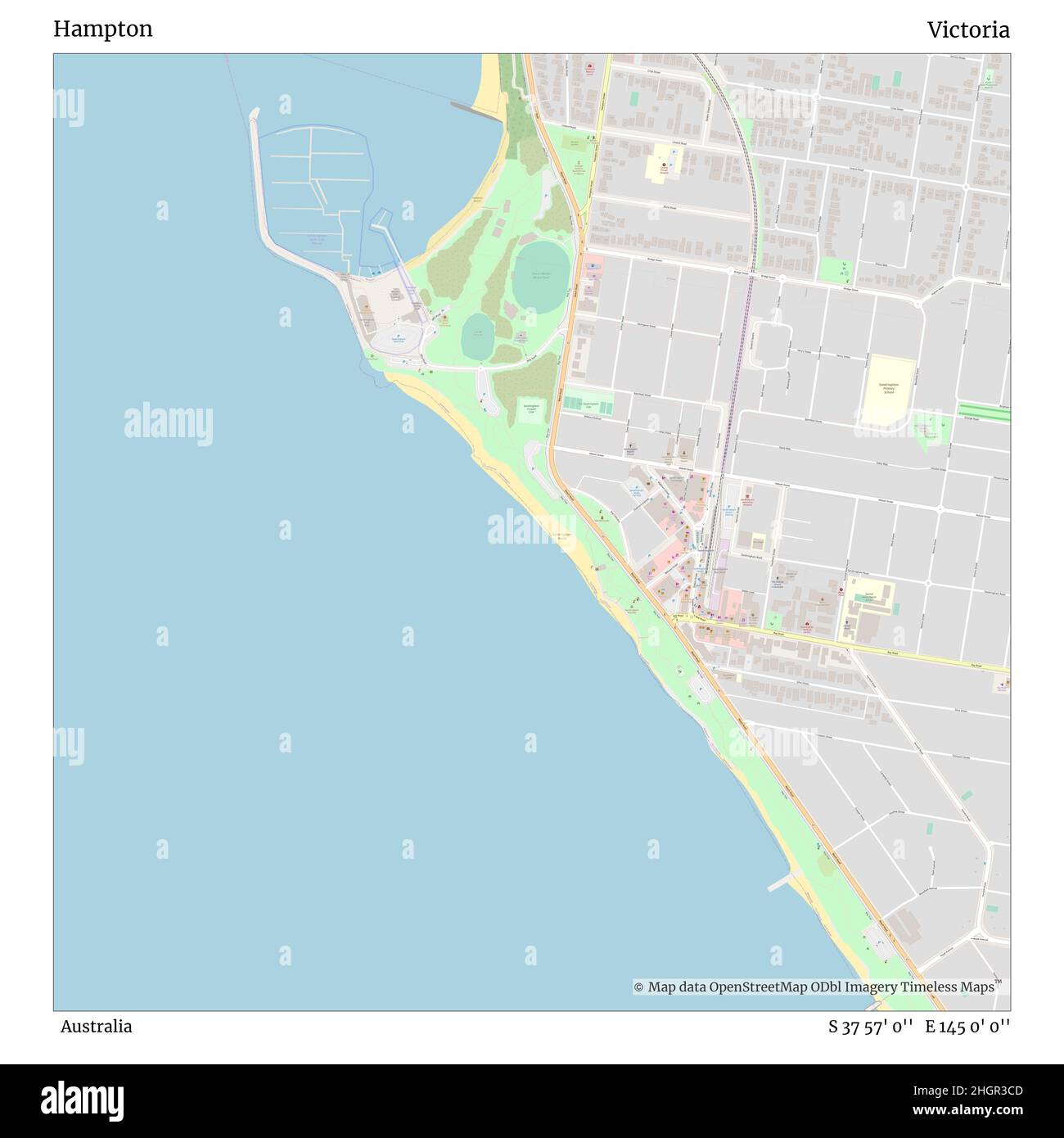 Hampton, Australia, Victoria, S 37 57' 0'', E 145 0' 0'', map, Timeless ...