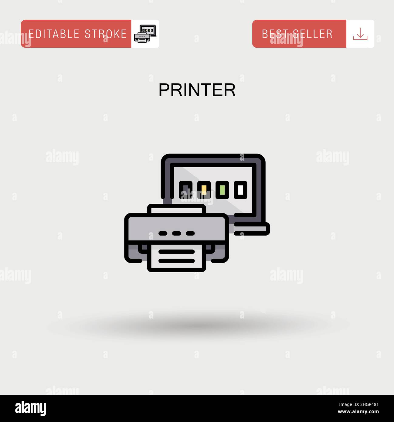 Printer Simple vector icon Stock Vector Image & Art - Alamy