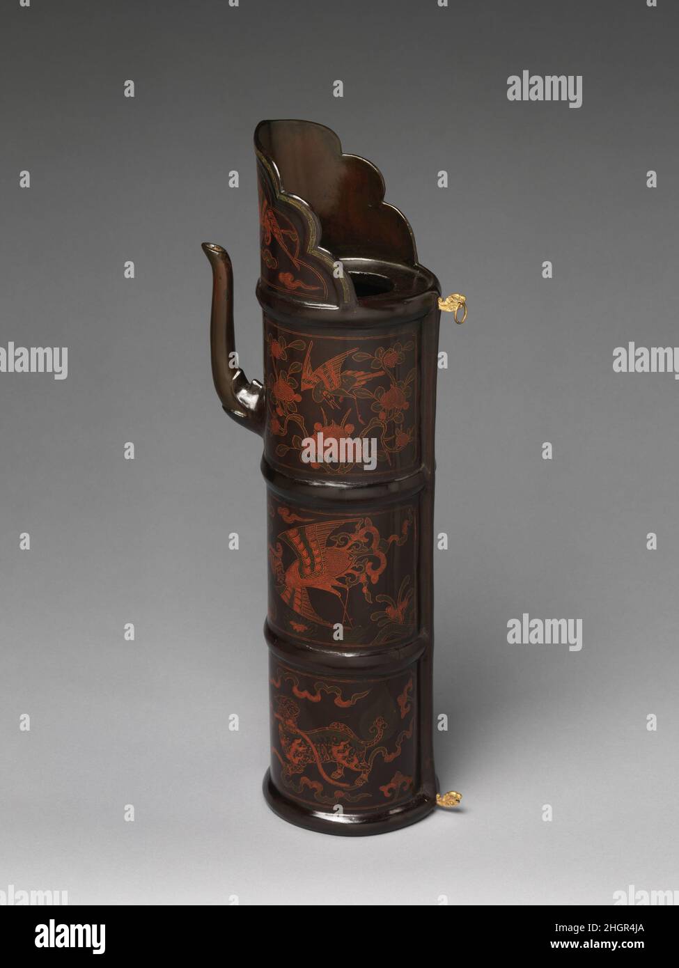 Vessel with mythical creatures, flowers, and birds 18th century China ...