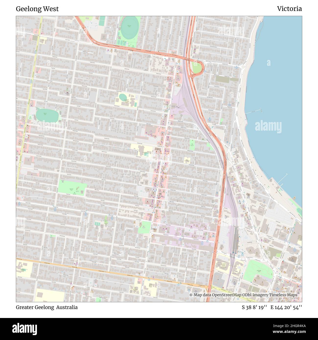 Geelong West, Greater Geelong, Australia, Victoria, S 38 8' 19'', E 144 ...