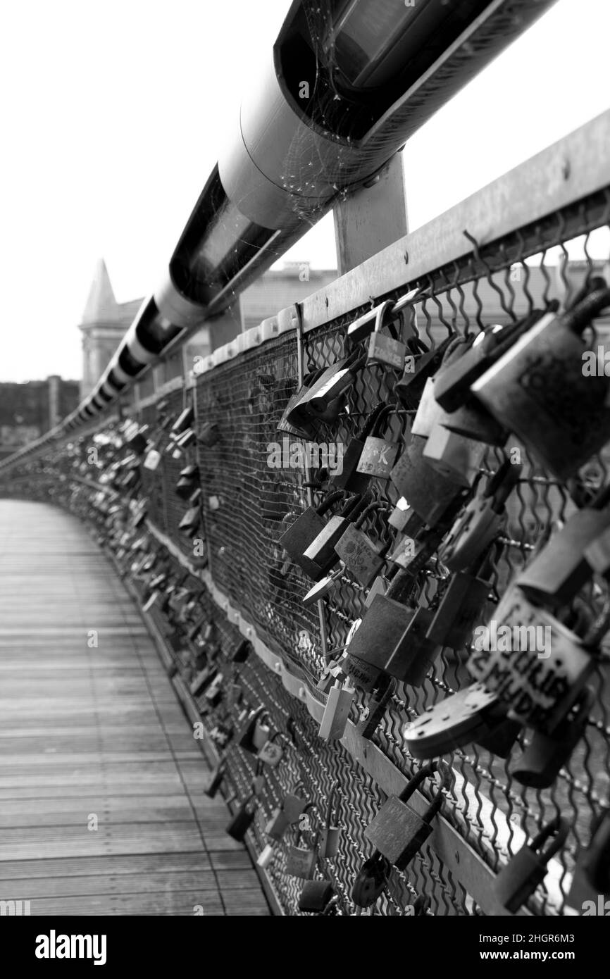 Locks on a bridge in Krakow, Poland Stock Photo - Alamy