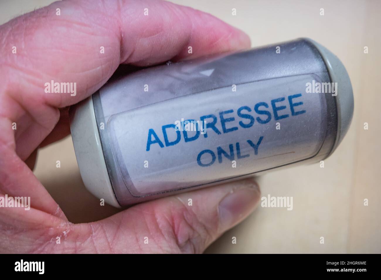 Addressee only stamp hi-res stock photography and images - Alamy