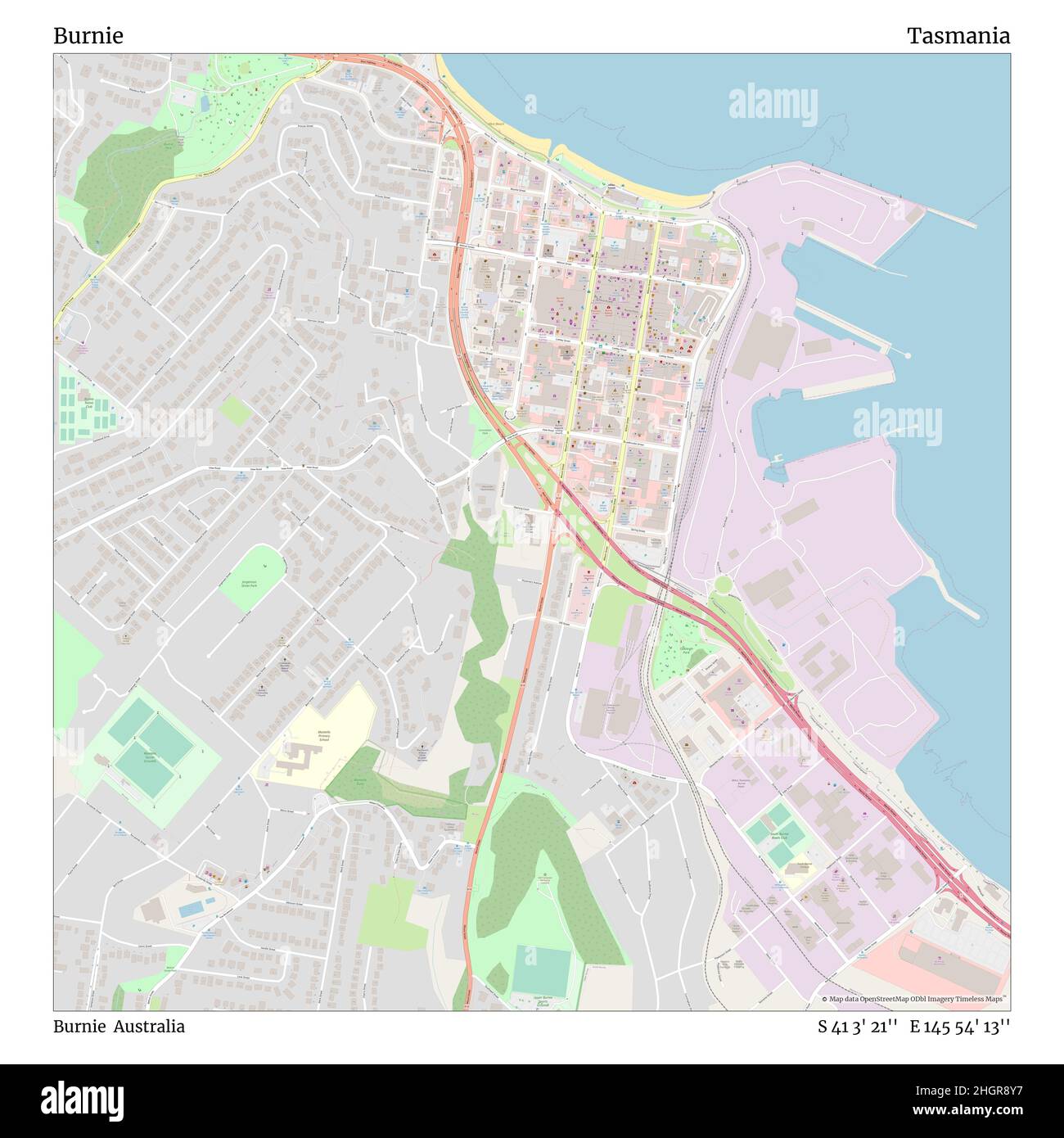 Burnie map hi-res stock photography and images - Alamy