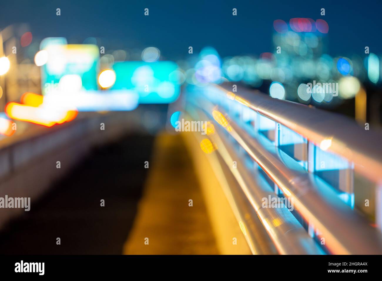 Shallow depth of focus bridge with handrail Stock Photo - Alamy