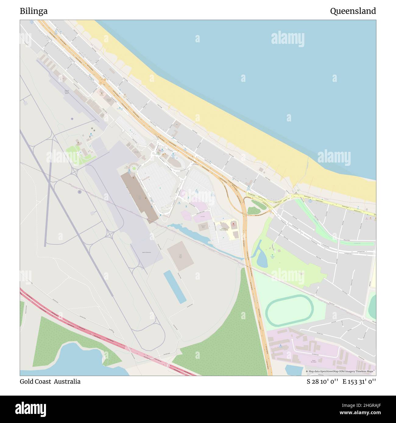 Gold coast queensland australia maps cartography hi-res stock ...