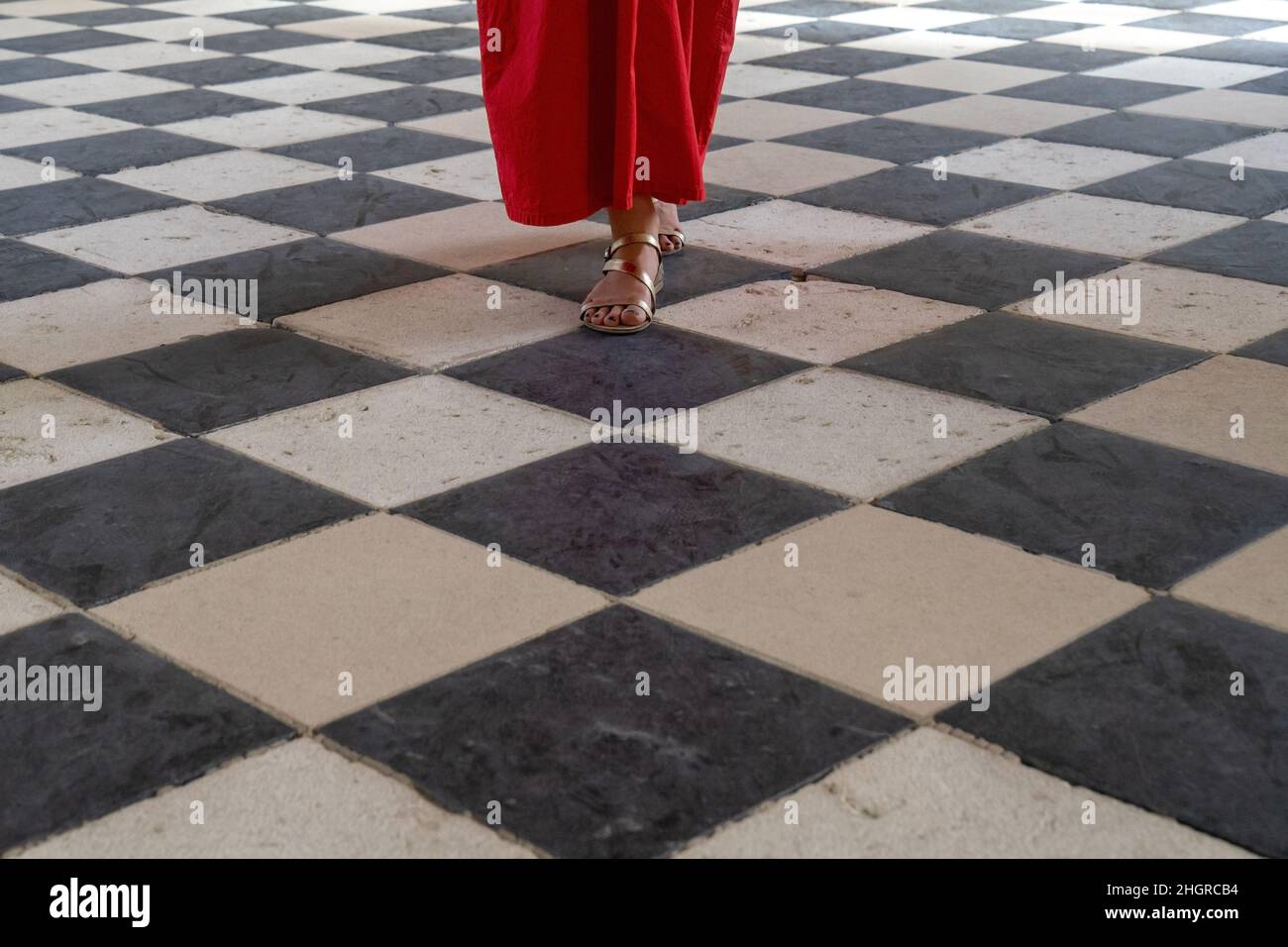 Red checkered tiles hi-res stock photography and images - Alamy
