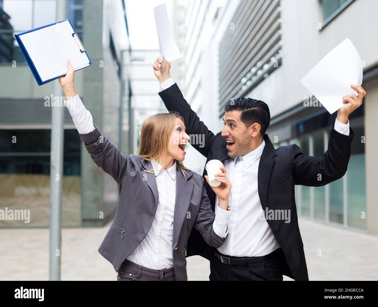 Businessman and his boss woman are signed successful contract Stock ...