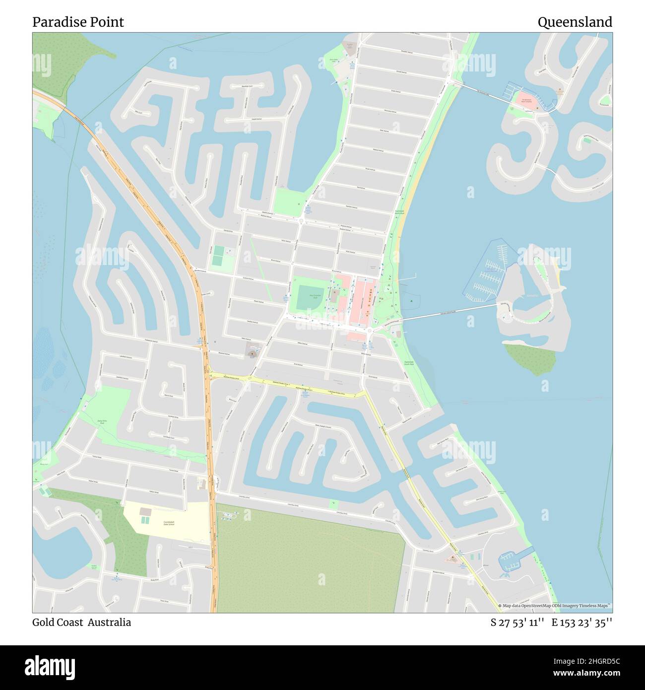 Map of paradise point gold coast Cut Out Stock Images & Pictures - Alamy
