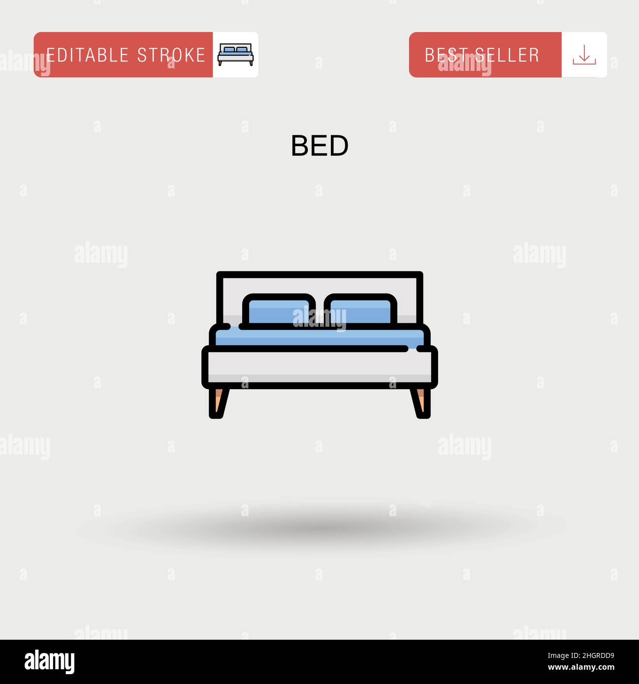 Bed Simple vector icon Stock Vector Image & Art - Alamy