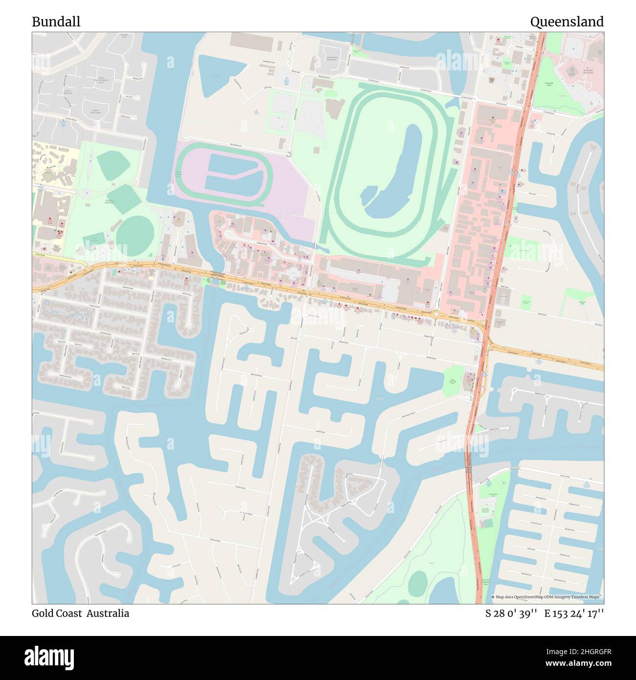 Gold coast queensland australia maps cartography hi-res stock ...