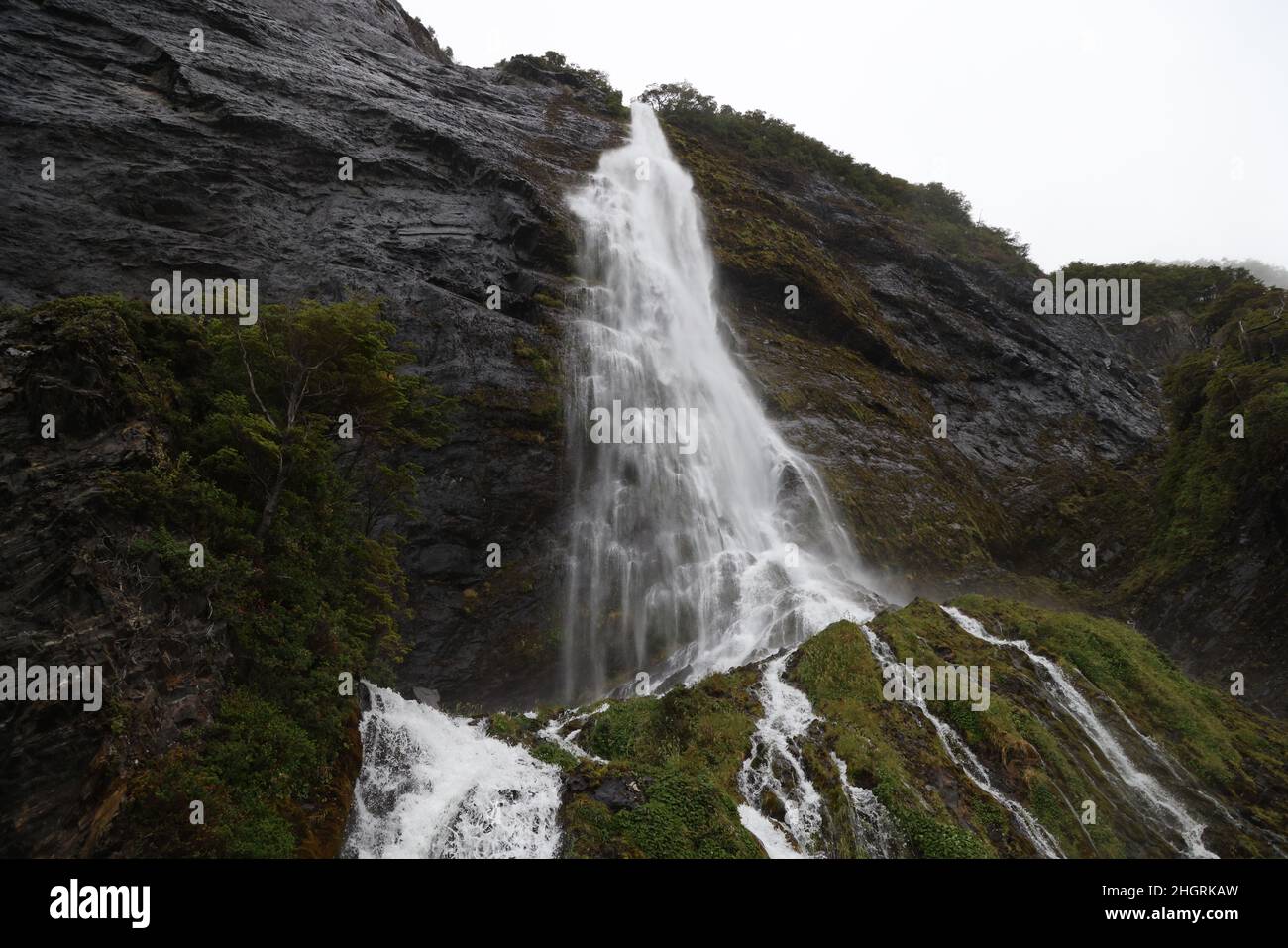 Waterfall in the Senoret Channel, Chile Stock Photo - Alamy