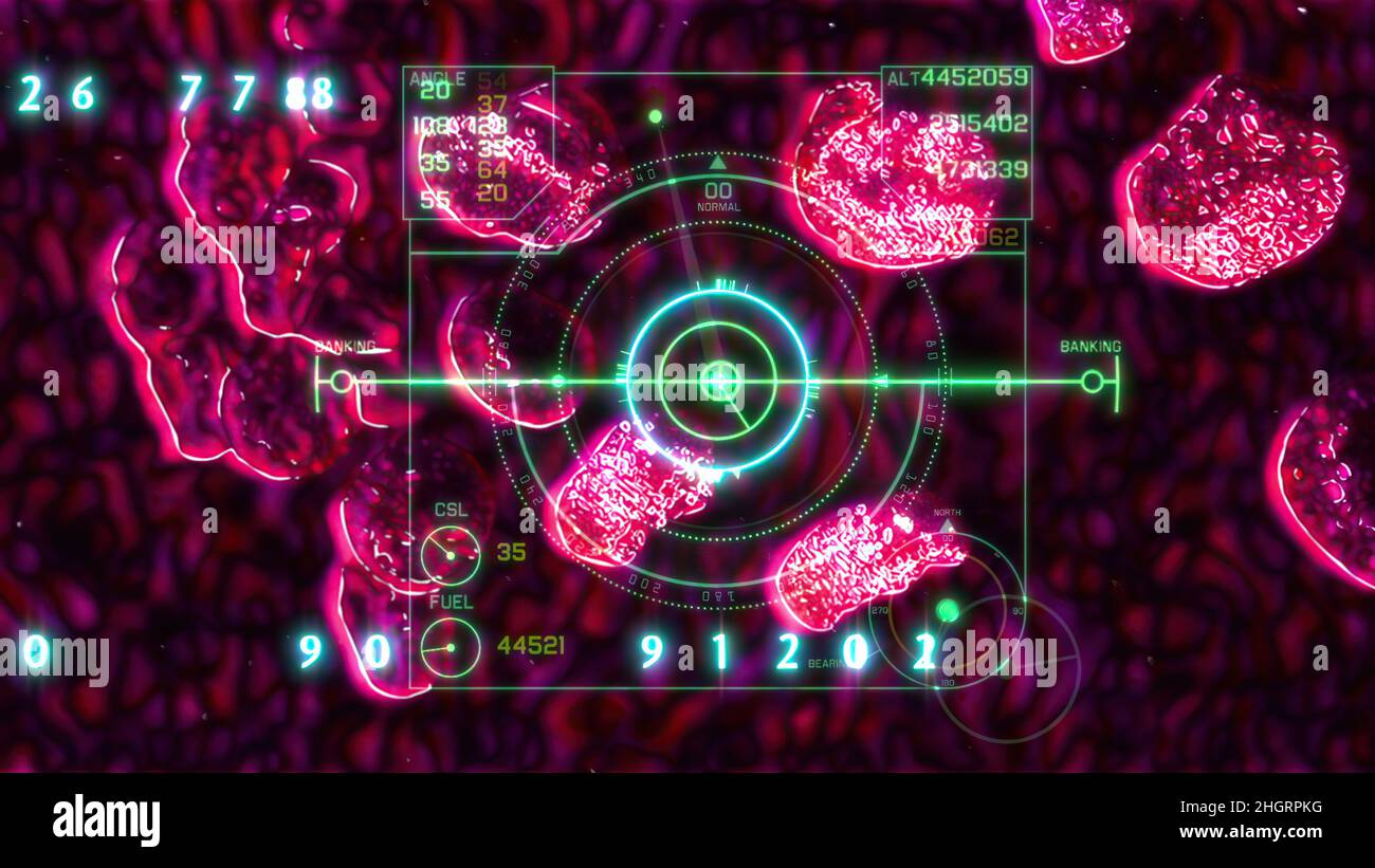 3d illustration - comic style of Sick Red Blood Cells Flowing Inside ...