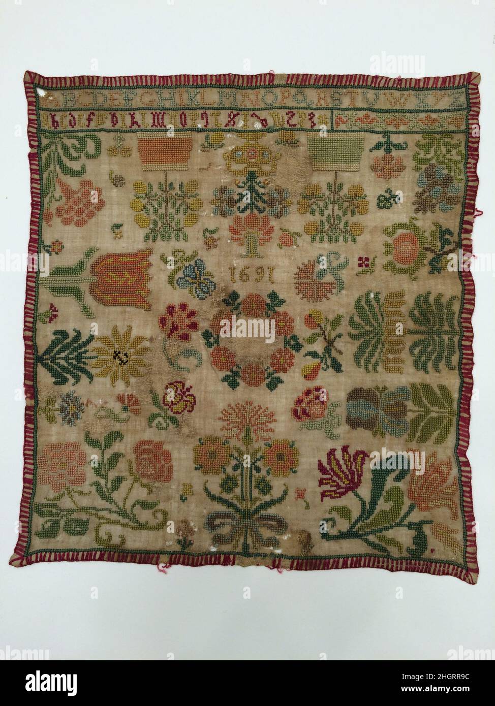 Embroidered sampler 1691 German, probably Nuremberg This sampler ...