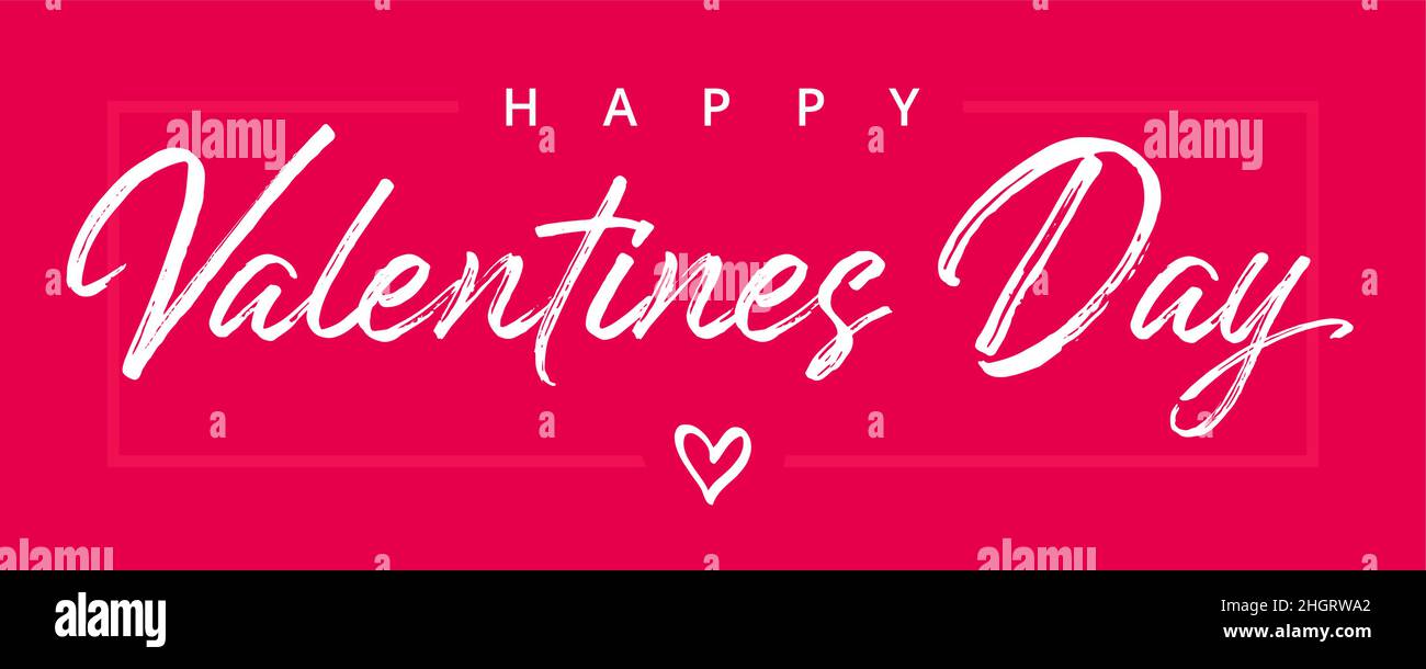 Valentine's day creative elegant type, handwriting red color banner ...