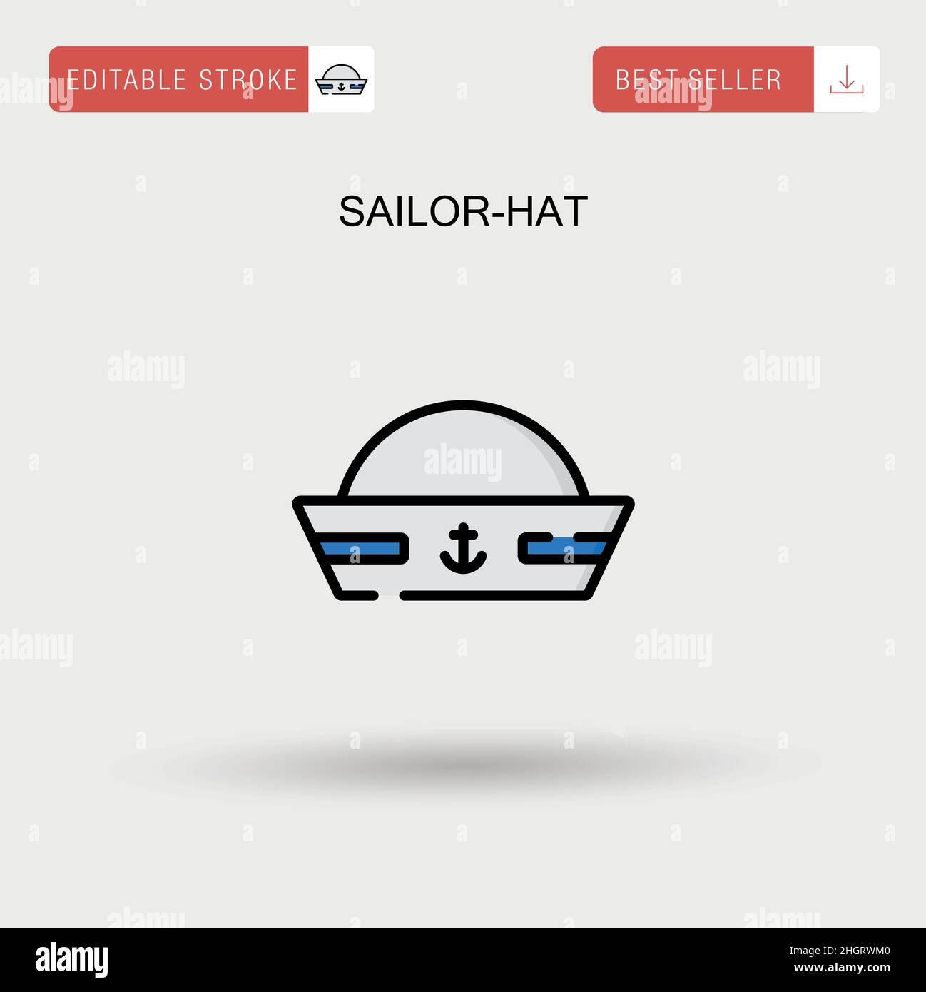 Sailor-hat Simple vector icon Stock Vector Image & Art - Alamy
