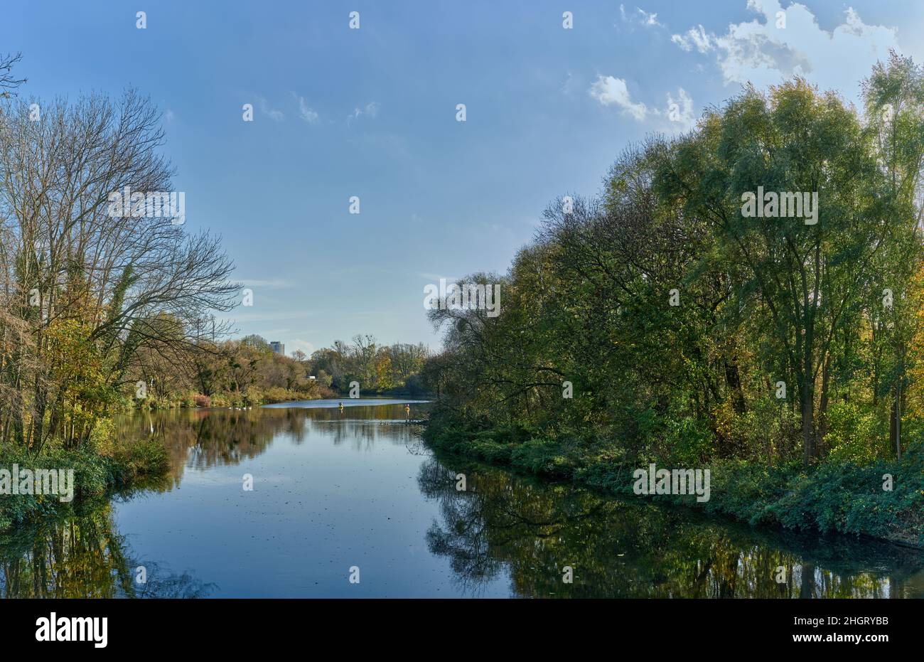 HQ Panorama - The view on the Leine River with buildings in background ...