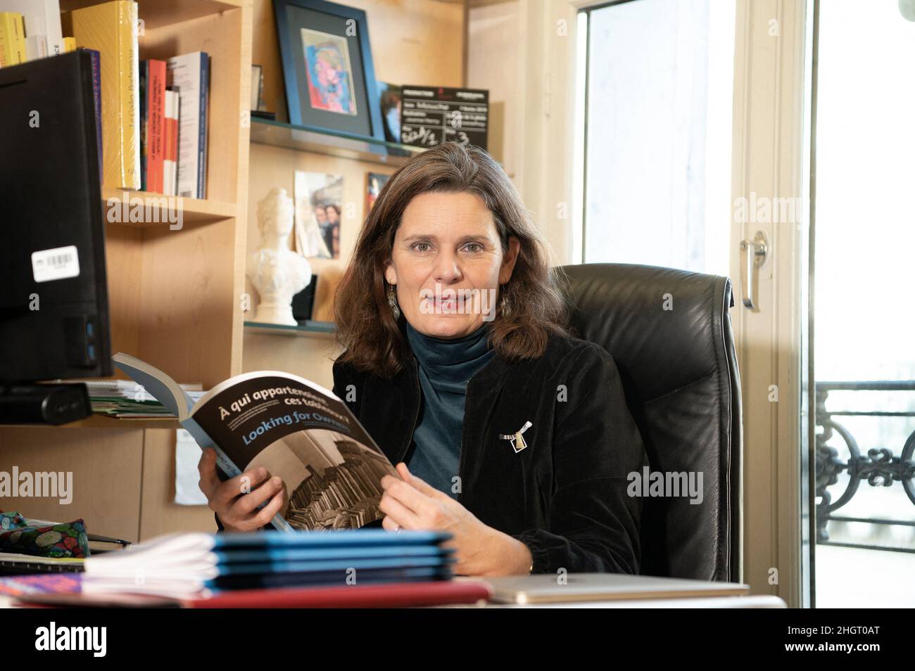 Deputy of the group La Republique en Marche,Fabienne Colboc poses in her office at the National ...