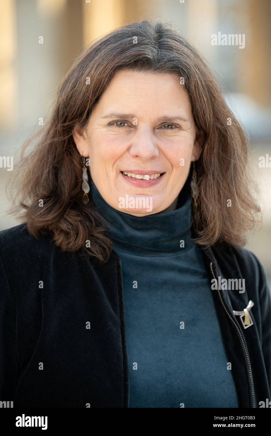 Deputy of the group La Republique en Marche,Fabienne Colboc poses in the garden of National ...