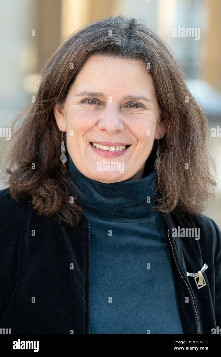 Deputy of the group La Republique en Marche,Fabienne Colboc poses in the garden of National ...