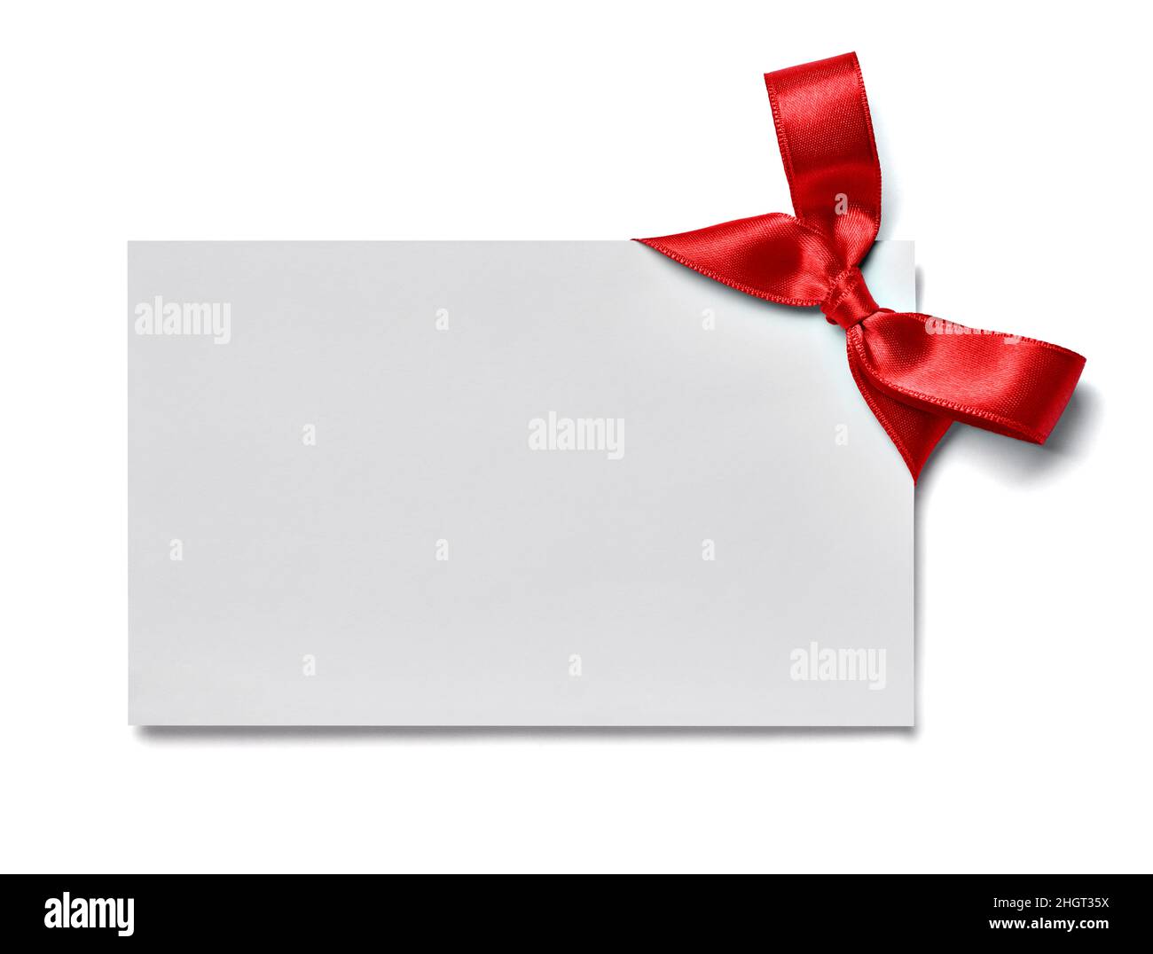 note greeting card red ribbon Stock Photo - Alamy