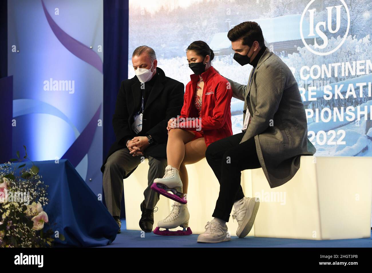 Alison SCHUMACHER (CAN), at Kiss & Cry during Women Free Skating, at ...