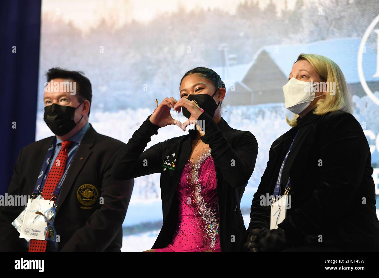 Victoria ALCANTARA (AUS), at Kiss & Cry during Women Free Skating, at ...