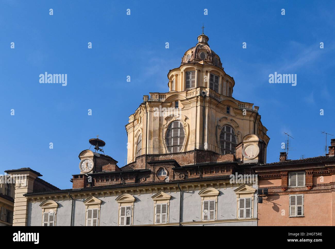 The dome of the Royal Church of St Lawrence (Guarino Guarini, 17th ...