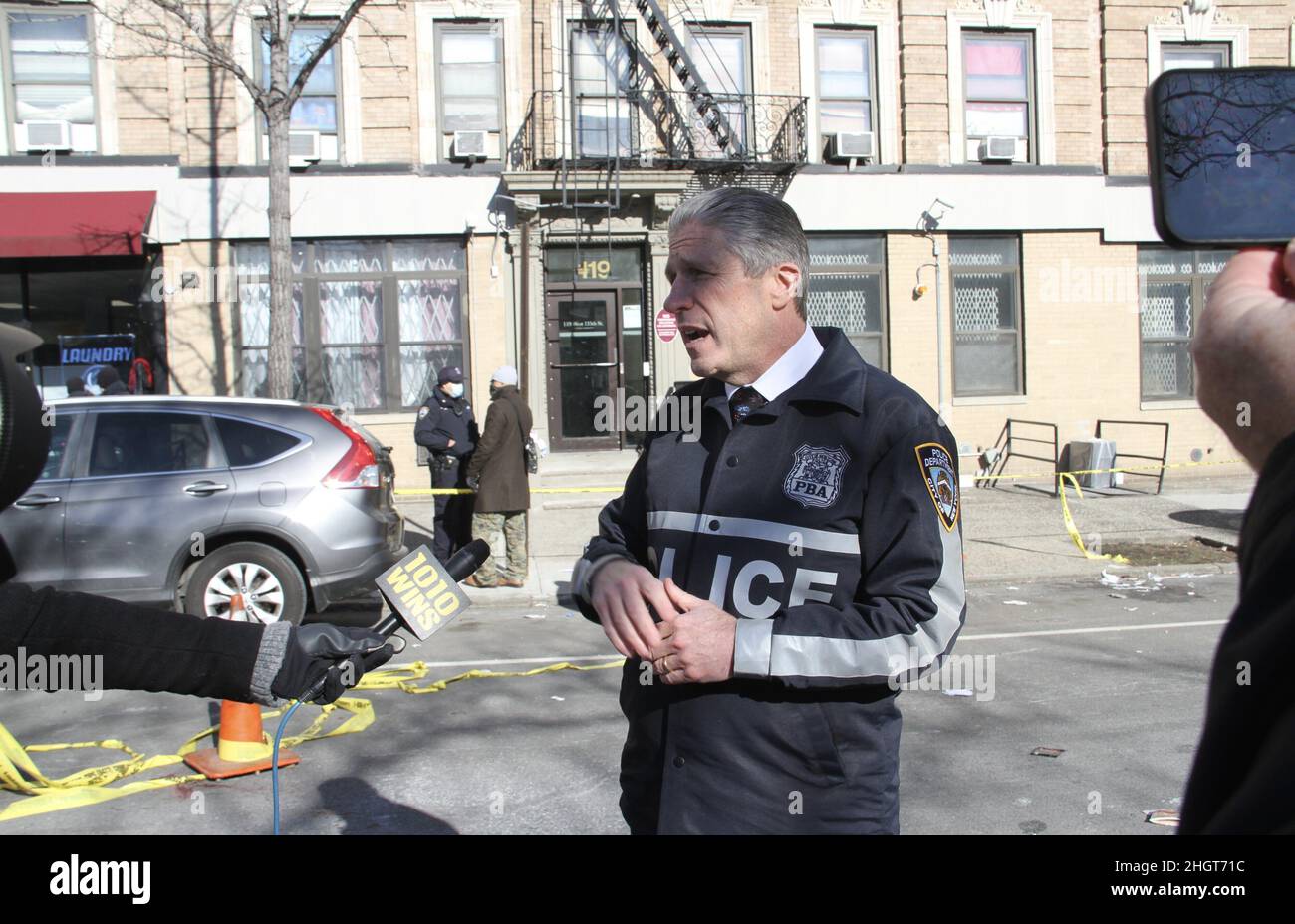 Harlem, USA. 22nd Jan, 2022. (NEW) Press conference on shootings in ...