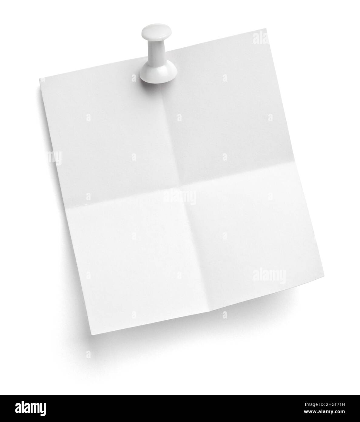 close up of a note paper with a push pin on white background Stock ...