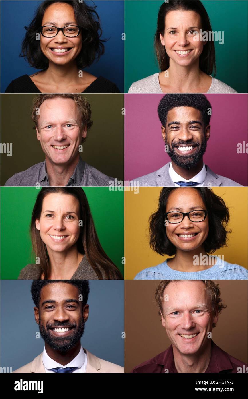 Beautiful happy people in front of a background Stock Photo - Alamy