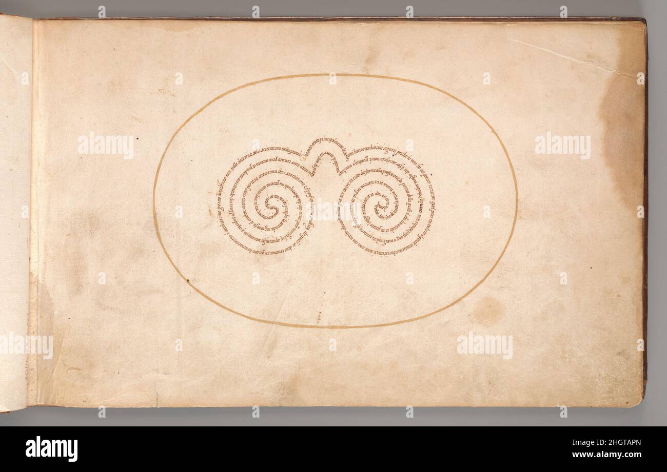 Micrographic Design in the Shape of a Pair of Glasses early 17th ...